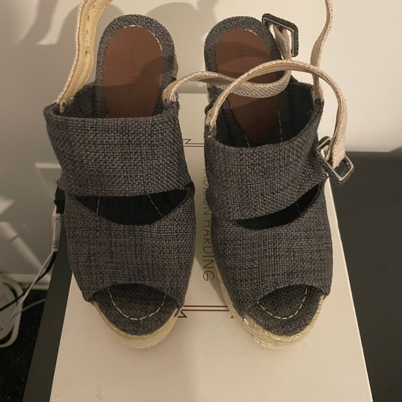 Madison Harding | Shoes | Madison Harding Canvas Denim Wedge Espadrille ...